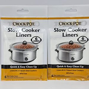 3-7 Quart Premium Crock Pot Slow Cooker Liners 13 IN X 20 IN (Total of 12 with 2 Packages of 6 Each)