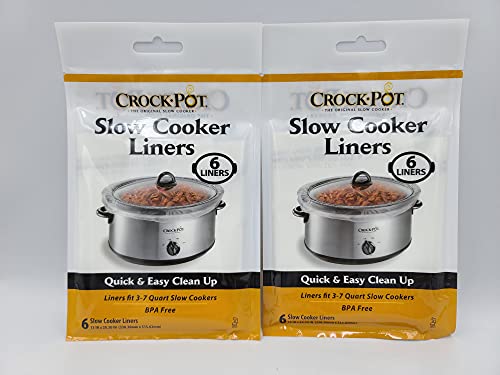 3-7 Quart Premium Crock Pot Slow Cooker Liners 13 IN X 20 IN (Total of 12 with 2 Packages of 6 Each)