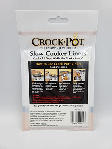 3-7 Quart Premium Crock Pot Slow Cooker Liners 13 IN X 20 IN (Total of 12 with 2 Packages of 6 Each)