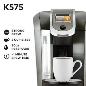 Keurig K575 Coffee Maker, Single Serve K-Cup Pod Coffee Brewer, Programmable Brewer, Platinum