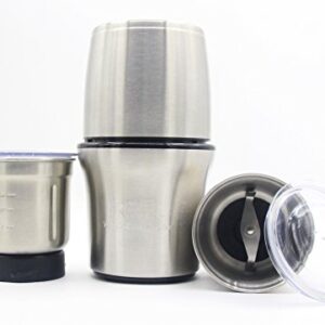 Revel CCM103 Stainless Steel Wet and Dry Coffee/Spice/Chutney Grinder with Two Bowls, Silver