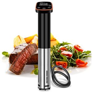 upesitom sous vide cooker, 1100w sous vide precision machine, ipx7 waterproof immersion circulator with temperature control, digital timer, low noise & fast heating