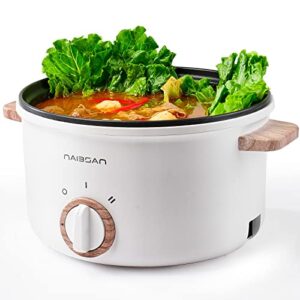 naibsan electric hot pot, 2.5l non-stick electric frying pan, 800w rapid noodles cooker, multi-functional kitchen cooker