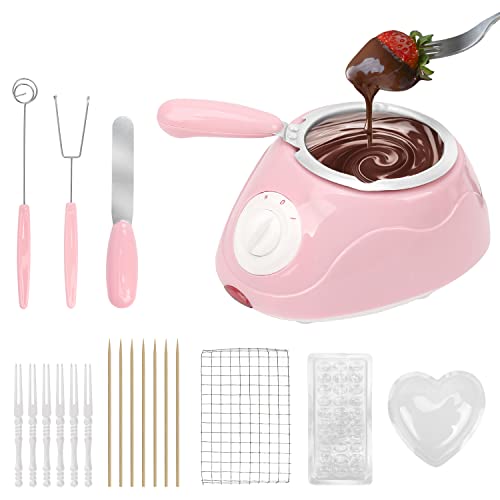 Outamateur Melting Fondue Set,MINI Electric Chocolate Melting Pot,Chocolate Fondue Fountain,Warmer Machine for Milk Chocolate,Cheese,Butter,Candy