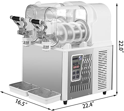 VEVOR Slushy Machine, 3L x 2 Daiquiri Machine Commercial, Single Bowl Frozen Drink Slush Machine, White Commercial Slushie Machine, 340W Frozen Slush Machine, Stainless Steel Home Slush Machine