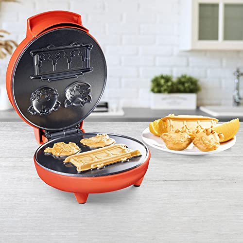 Daniel Tiger Waffle Maker Iron - Electric Nonstick Waffler Featuring 3D mini Character Shaped Waffles or Pancakes of Daniel Tiger, Caterina Kitty Cat & the Trolley - Fun for Themed Party, Make Breakfast Fun for Kids, Adults