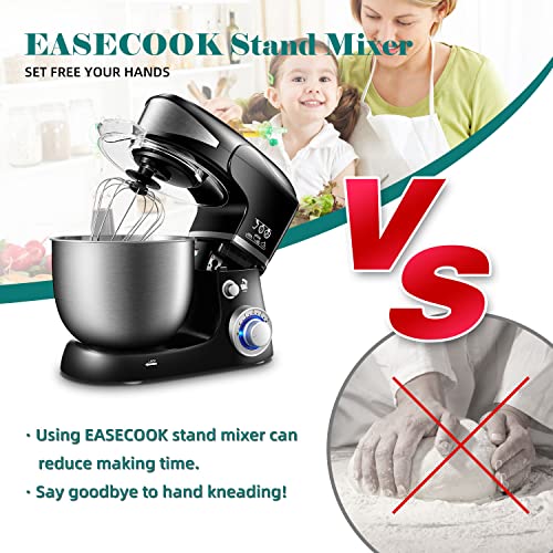 Stand Mixer Electric Stand Mixer Kitchen Mixer 6 Speeds 5.5QT Large Food-Grade Stainless Steel bowl/Dough Hook/Whisk/Beater/Splash Guard,for Baking,Bread,Cakes,Cookie,Pizza,Sauce,Cream