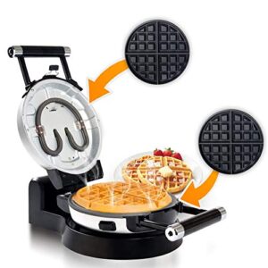 secura upgrade automatic 360 rotating non-stick belgian waffle maker w/removable plates, 17”*10“*6.05”