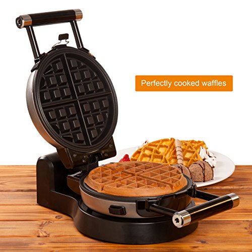 Secura Upgrade Automatic 360 Rotating Non-Stick Belgian Waffle Maker w/Removable Plates, 17”*10“*6.05”