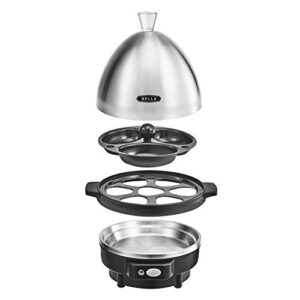 BELLA Rapid 7 Capacity Electric Egg Cooker for Hard Boiled, Poached, Scrambled or Omelets with with Auto Shut Off Feature, One Size, Stainless Steel