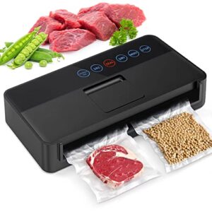 vacuum sealer machine, food vacuum sealer, (95kpa)space saving vacuum sealers, with sealer bags seal food storage,dry moist food modes, led indicator lights