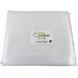 15-inch by 18-inch foodvacbags commercial vacuum sealer bags, industrial size storage for food, clothing, documents (100)