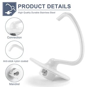 Dough Hook for Kitchen Aid Stand Mixer K45DH Coated Dough Hook fit for 4.5-5 QT Tilt-Head Stand Mixers K45 K45SS KSM90 KSM110 KSM150 KSM75 by MIFLUS