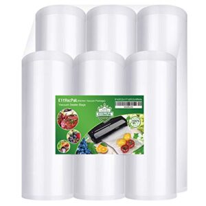 kitvacpak 6 pack 8″x20′(3rolls) and11″x20′ (3rolls) vacuum sealer bags rolls with bpa free and heavy duty,commercial grade vacuum seal freezer bags rolls compatible with any type vacuum sealer