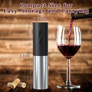 Electric Wine Opener Set, Rechargeable Electric Wine Bottle Openers, USB-charging Stainless Steel Wine Bottle Opener With Foil Cutter, One-click Button Automatic Wine Corkscrew Remover for Wine Lover