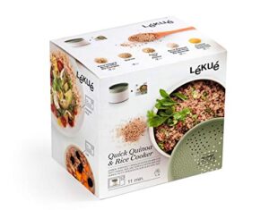 lekue microwave rice, grain & quinoa cooker, one size, green