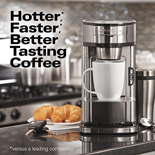 Hamilton Beach Single Serve Scoop Coffee Maker, 14oz, Stainless Steel (49981) (Discontinued)