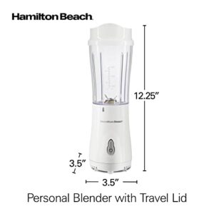 Hamilton Beach Personal Blender for Shakes and Smoothies with 14oz Travel Cup and Lid, White (51101V)