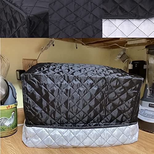 Bread Maker Cover 17x11x15 Inches, Clip Cotton Polyester Quilted Toaster Oven Dust Cover for Protect your Bread Machine or Kitchen Small Appliances, Hands or Machine Washable (Black)