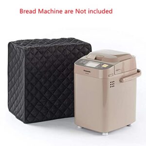 Bread Maker Cover 17x11x15 Inches, Clip Cotton Polyester Quilted Toaster Oven Dust Cover for Protect your Bread Machine or Kitchen Small Appliances, Hands or Machine Washable (Black)