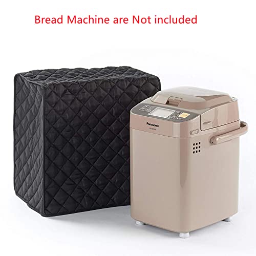 Bread Maker Cover 17x11x15 Inches, Clip Cotton Polyester Quilted Toaster Oven Dust Cover for Protect your Bread Machine or Kitchen Small Appliances, Hands or Machine Washable (Black)