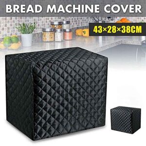 Bread Maker Cover 17x11x15 Inches, Clip Cotton Polyester Quilted Toaster Oven Dust Cover for Protect your Bread Machine or Kitchen Small Appliances, Hands or Machine Washable (Black)