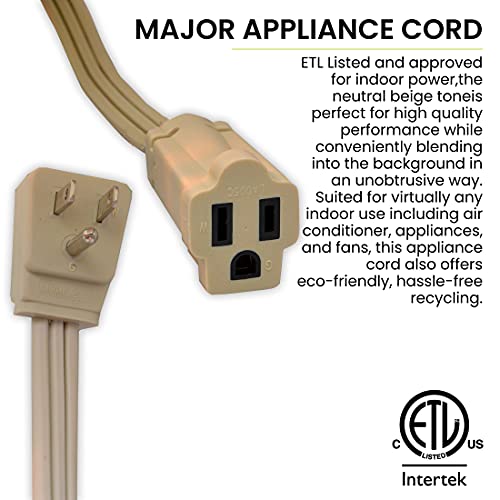 Go Green Power Inc. GG-25606 6' 14/3 Appliance Cord,, Beige