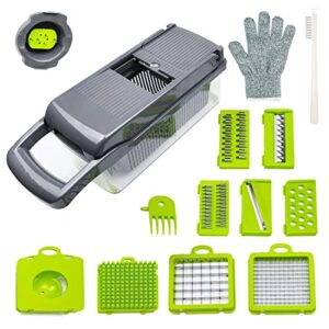 t-gogo pro vegetable chopper:10-in-1 mandoline slicer,onion chopper slicer dicer,egg separator slicer,vegetable chopper cutter slicer,pro food chopper cutter dicer slicer with container for kitchen