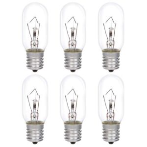 simba lighting microwave appliance light bulb t8 40w (6 pack) incandescent with e17 intermediate screw base for ovens, under hood, stove top, range, 110v 120v 125v 130v, dimmable, 2700k warm white