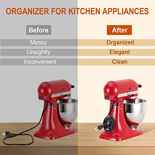 Cord Organizer for Kitchen Appliances, 12 PCS Kitchen Small Gadgets Cord wrapper holder keeper winder Stick on Mixer, Blender, Toaster, Coffee Maker, Air Fryer, Kitchen Accessories Attachments