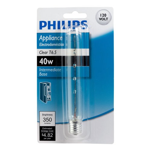 Philips LED 416297 Clear Appliance 40-Watt T6-1/2 Intermediate Base Light Bulb