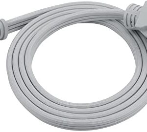 Clear Power 6 ft 14/3 Gray Air Conditioner/Major Appliance Indoor Extension Cord, Grounded Flat Plug, Perfect for AC Units and Major Appliances, DCIC-0002-DC