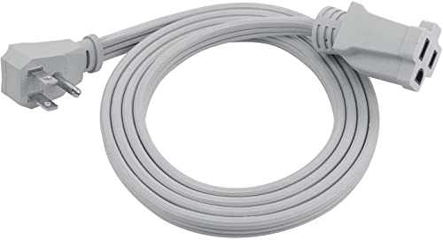 Clear Power 6 ft 14/3 Gray Air Conditioner/Major Appliance Indoor Extension Cord, Grounded Flat Plug, Perfect for AC Units and Major Appliances, DCIC-0002-DC