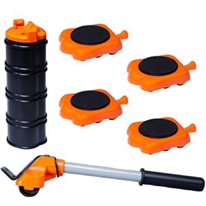 heavy duty furniture lifter 4 appliance roller sliders with 660 lbs load capacity wheels + adjustable height lifting tool lever suitable for safe and easy moving of couches sofas refrigerators + more