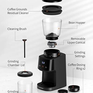 SHARDOR Conical Burr Coffee Grinder with Digital Timer Display, Electric Coffee Bean Grinder with 31 Precise Settings for Espresso/Drip/Pour Over/Cold Brew/French Press, Matte Black