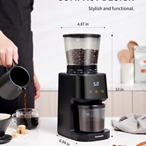 SHARDOR Conical Burr Coffee Grinder with Digital Timer Display, Electric Coffee Bean Grinder with 31 Precise Settings for Espresso/Drip/Pour Over/Cold Brew/French Press, Matte Black