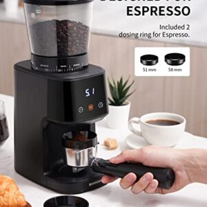 SHARDOR Conical Burr Coffee Grinder with Digital Timer Display, Electric Coffee Bean Grinder with 31 Precise Settings for Espresso/Drip/Pour Over/Cold Brew/French Press, Matte Black