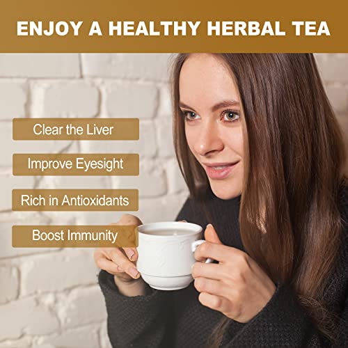 FullChea - Chrysanthemum Cassia Seed Tea, 30 Teabags, 5g/bag - Burdock Root, Goji Berries, Osmanthus, Honeysuckle Combination Herbal Tea - Liver Clearing & Vision Improving