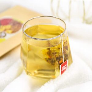 FullChea - Chrysanthemum Cassia Seed Tea, 30 Teabags, 5g/bag - Burdock Root, Goji Berries, Osmanthus, Honeysuckle Combination Herbal Tea - Liver Clearing & Vision Improving