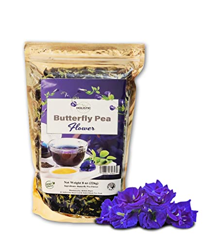 Holistic Depot ACT Organic Butterfly Pea Flower 8 oz (226g) - Non-GMO - Natural Butterfly Pea Flowers - Antioxidant Rich Butterfly Pea Flower - Ethically Sourced Butterfly Pea Flower from Thailand - Packed in the United States