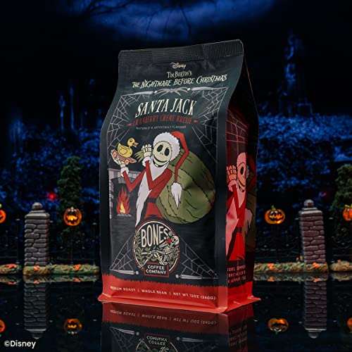 Bones Coffee Company Santa Jack Flavored Ground Coffee Beans Cranberry Creme Brulee | 12 oz Arabica Low Acid Coffee | Gourmet Coffee From Disney Tim Burton's The Nightmare Before Christmas (Ground)