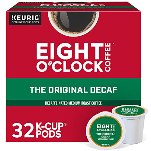 Eight O'Clock Coffee The Original Decaf, Single-Serve Keurig K-Cup Pods, Medium Roast Coffee Pods, 1 Count (Pack of 32)