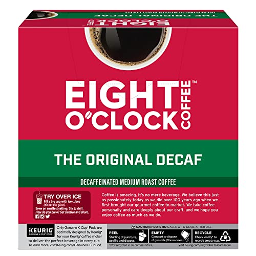 Eight O'Clock Coffee The Original Decaf, Single-Serve Keurig K-Cup Pods, Medium Roast Coffee Pods, 1 Count (Pack of 32)