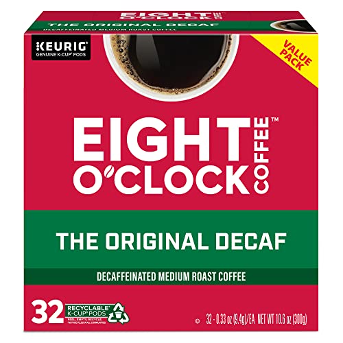 Eight O'Clock Coffee The Original Decaf, Single-Serve Keurig K-Cup Pods, Medium Roast Coffee Pods, 1 Count (Pack of 32)