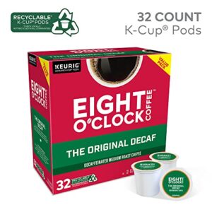 Eight O'Clock Coffee The Original Decaf, Single-Serve Keurig K-Cup Pods, Medium Roast Coffee Pods, 1 Count (Pack of 32)