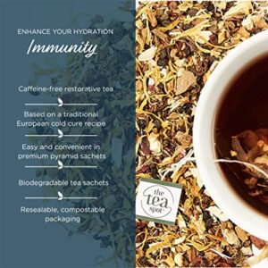 The Tea Spot Organic Immunity Tea with Natural Vitamin C for Immune Support & Sore Throat | Blend of Adaptogens, Elderberry, Orange Peel, Ginger, Basil, Lemon Peel & Valerian Root | Caffeine-Free 15 Tea Bags