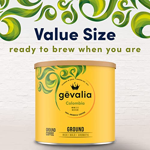 Gevalia Colombia Medium Roast Ground Coffee, 31.9 oz Canister