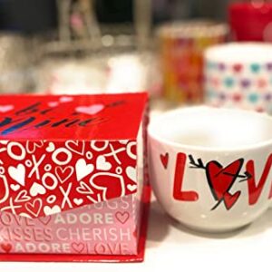 Love coffee cup (White, Red and black)