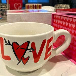 Love coffee cup (White, Red and black)