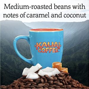 Kauai Coffee Bundle, Two (2) 10 Ounce Bags of Kauai Coconut Caramel Crunch and One (1) Coffee Bag Clip/Scoop